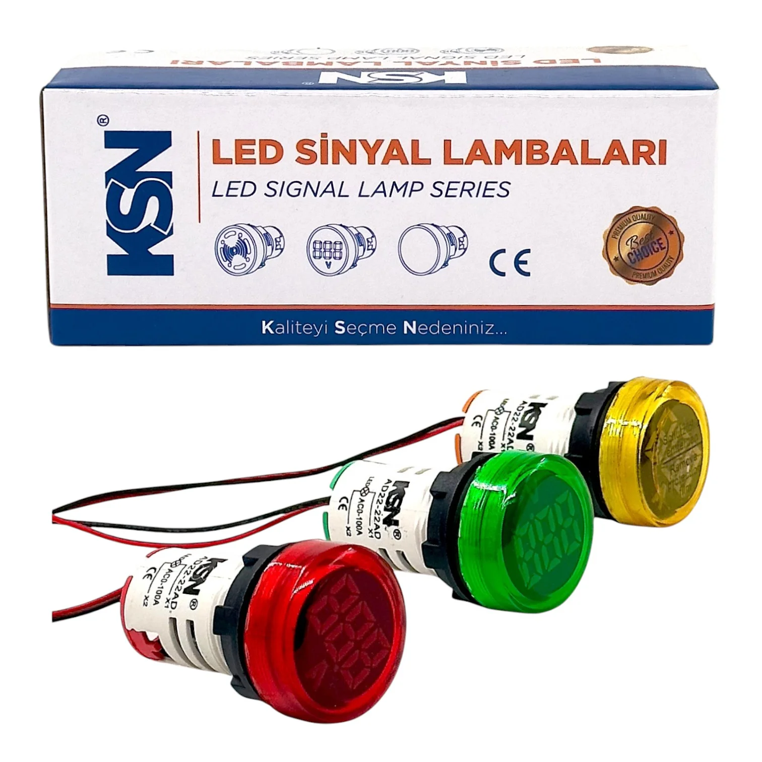 22mm LED GÖSTERGELİ AMPERMETRE AD-16-22A-K KIRMIZI